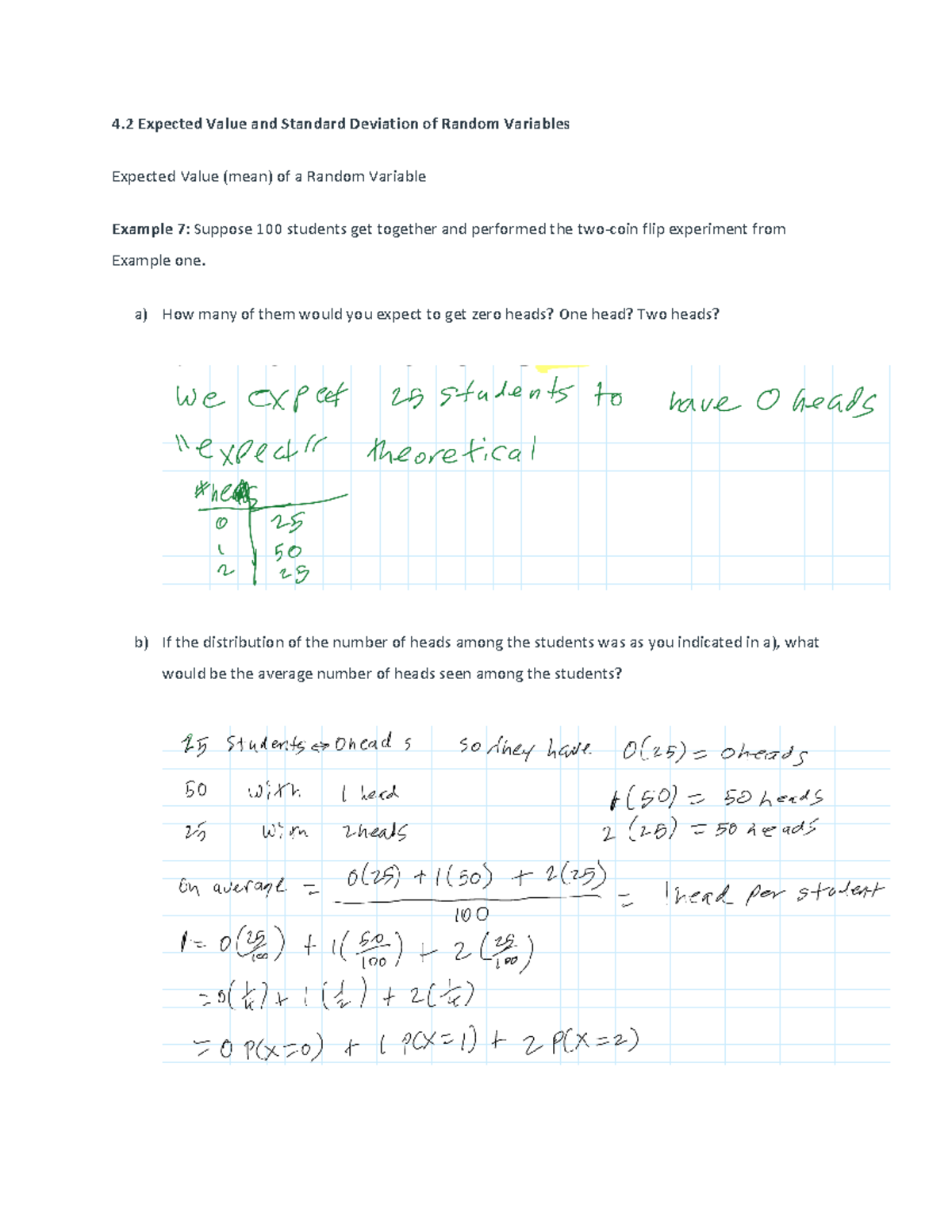 4.2 Expected Value and Standard Deviation of Random Variables - 4 Expected Value and Standard ...