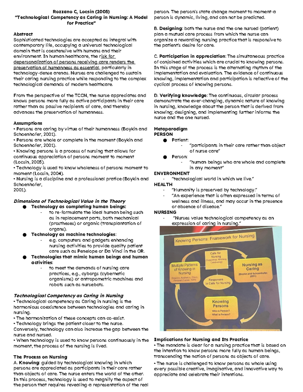 Locsin, Agravante, Kuan - TFN - Rozzano C, Locsin (2005) “Technological ...