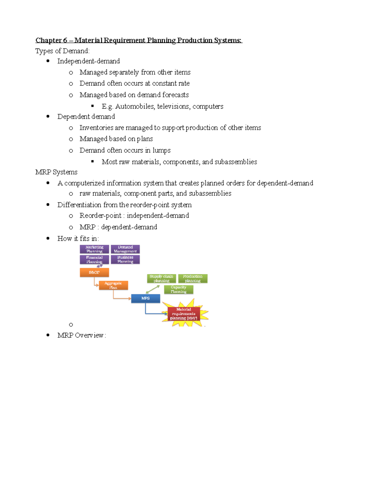 Chapter 6 MRP OSCM - Chapter 6 – Material Requirement Planning ...