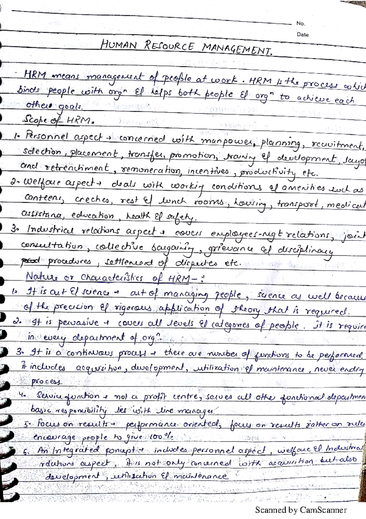 HRM - Summary Human Resource Management - I WW XSKN No. I Date _ OMAN ...