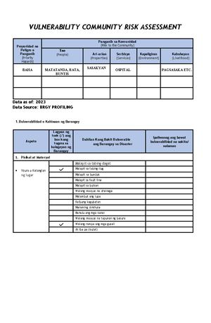 Workshop 3 - Hazard,SPOT AND Evacuation MAP - 1. Mapa ng barangay kung ...