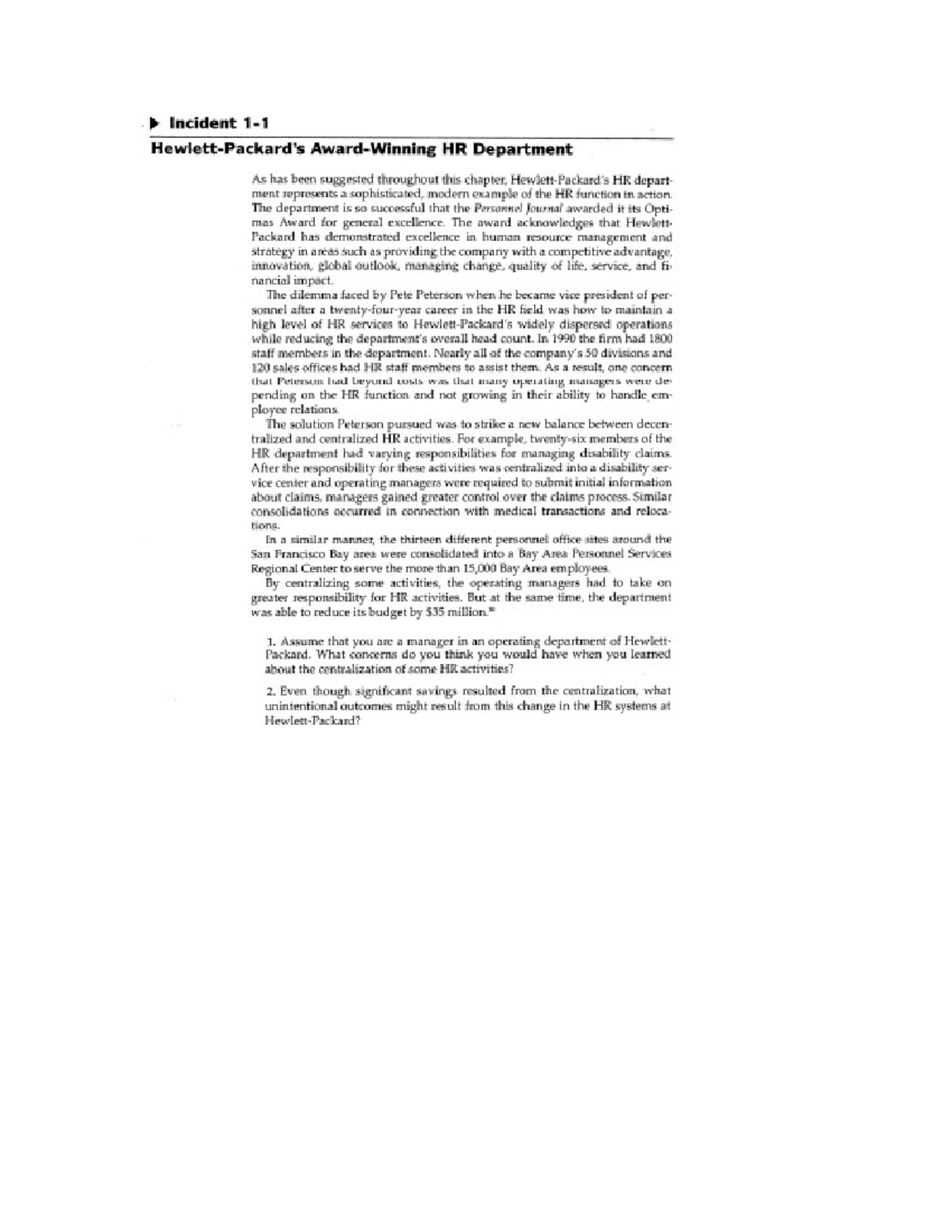 Case Study 1 - Human Resource Management - Studocu