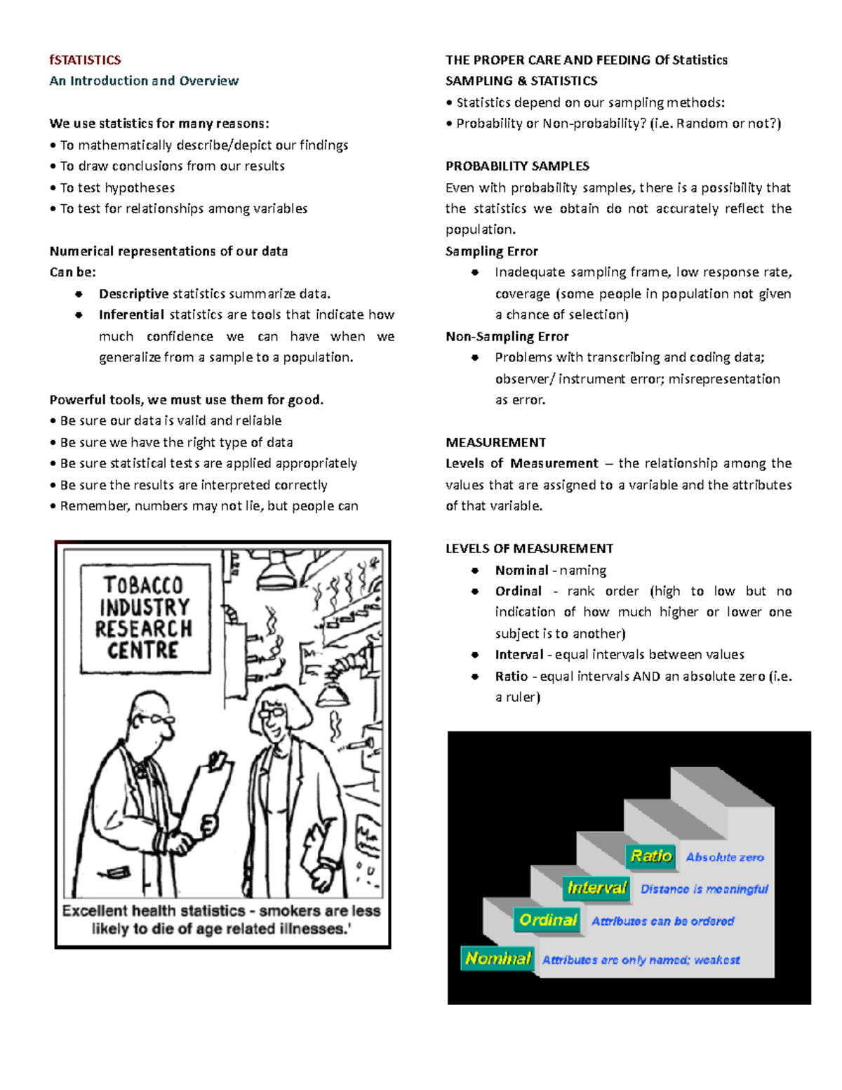 STAT-101 - Statistics Probability - fSTATISTICS An Introduction and ...