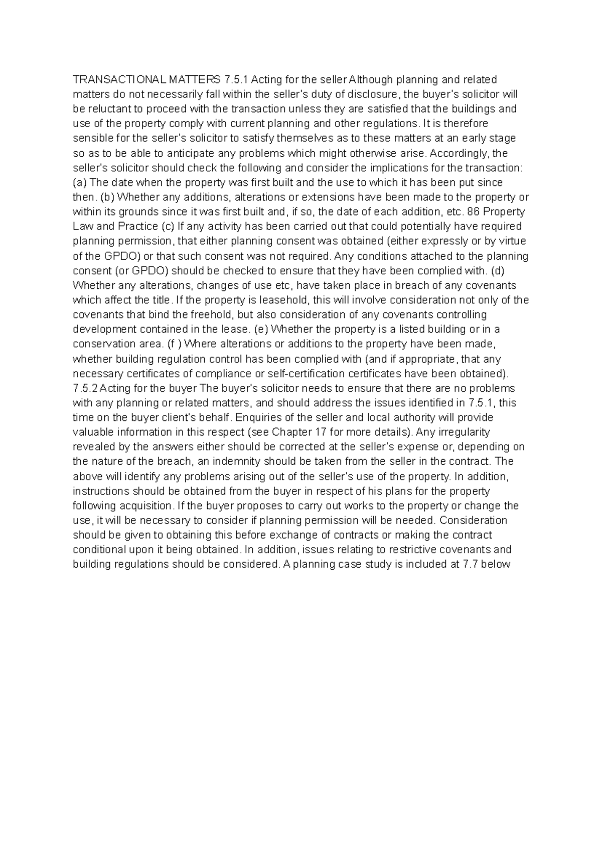 Chapter 15 - employment law - TRANSACTIONAL MATTERS 7.5 Acting for the ...