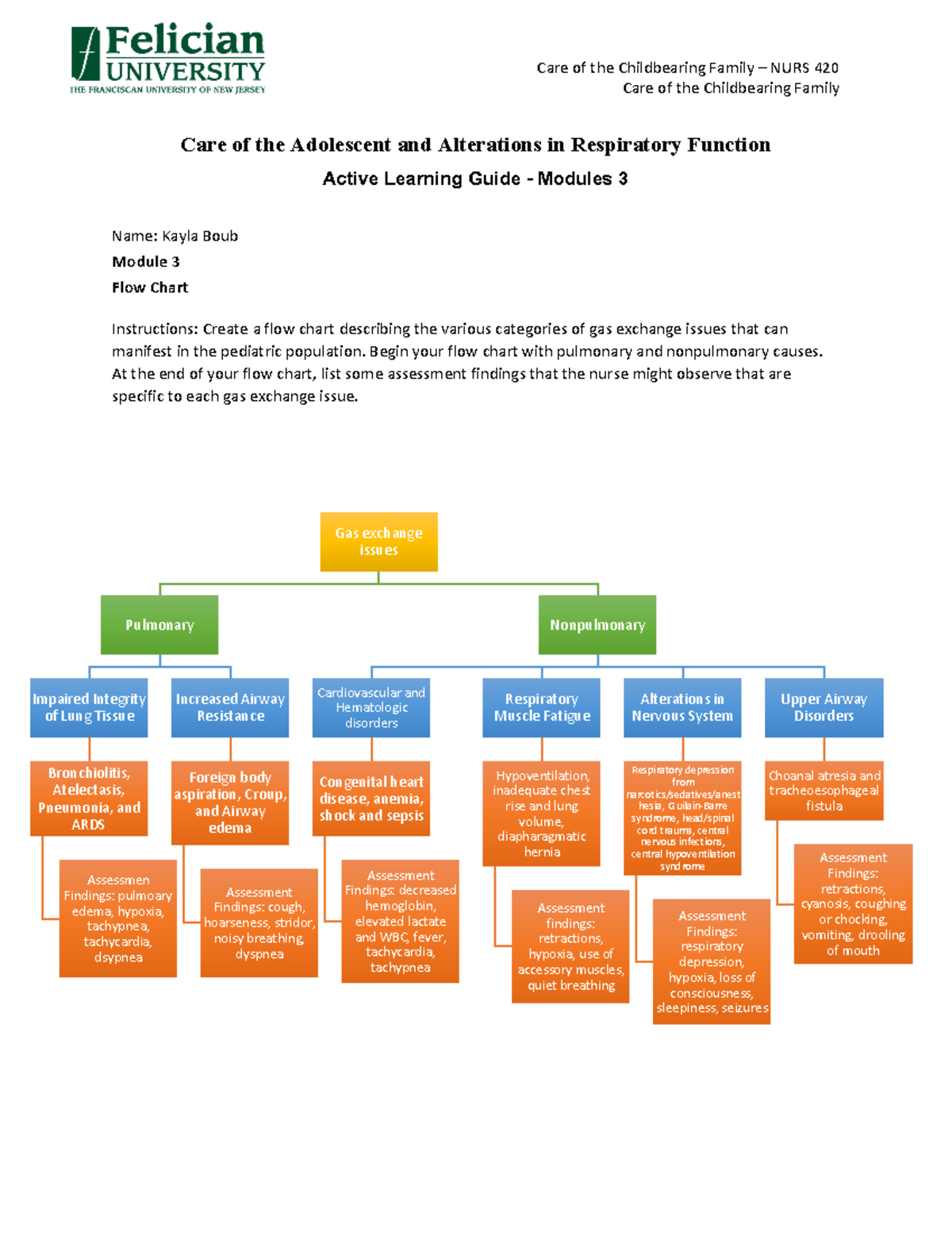 Peds active learning guide 3 - Care of the Childbearing Family Gas ...