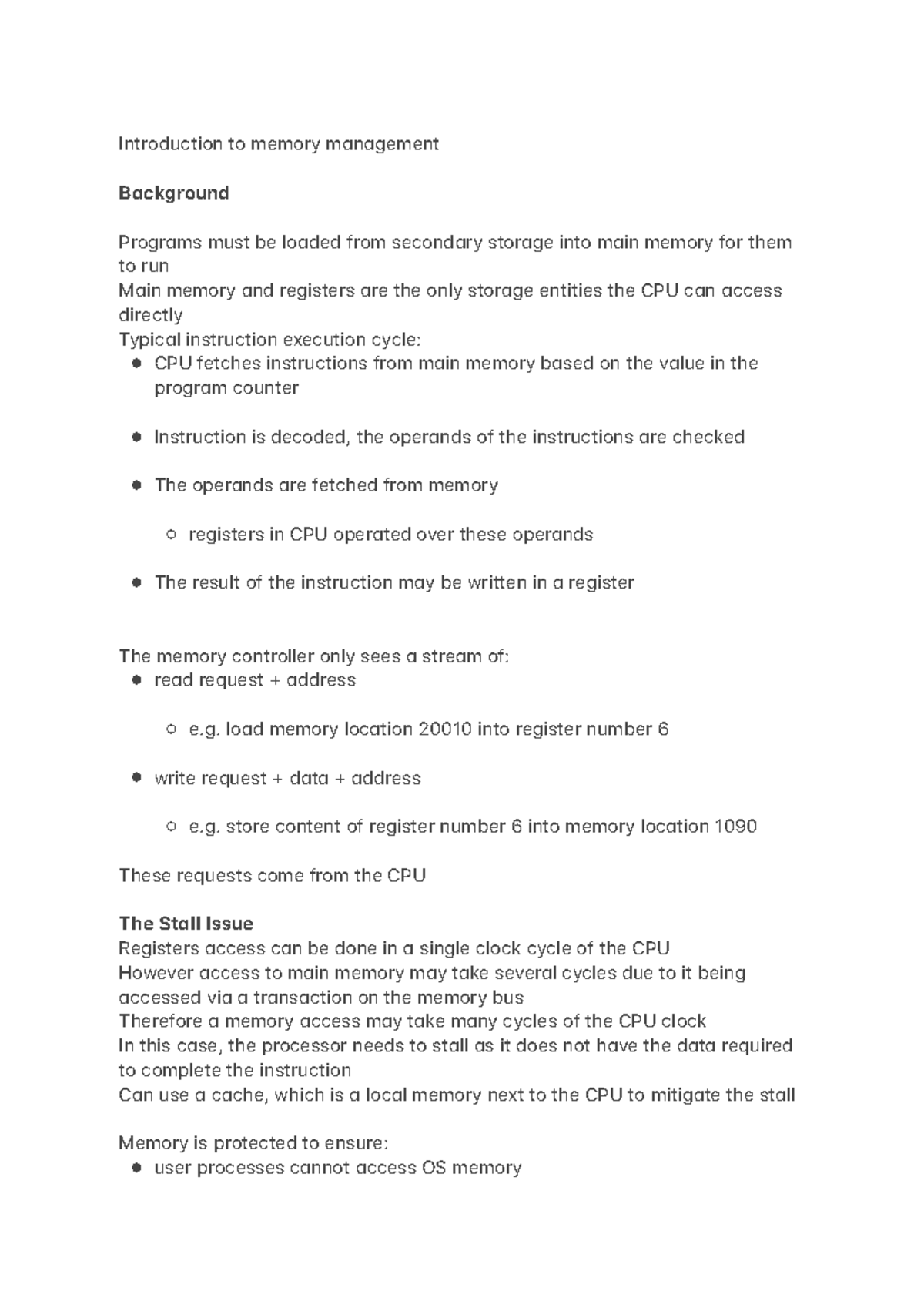 Introduction to memory management- Lectures10 by Leandro Industriak ...