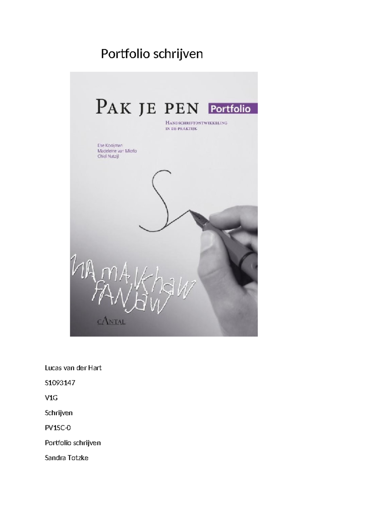 Portfolio schrijven - Portfolio schrijven Lucas van der Hart S V1G ...