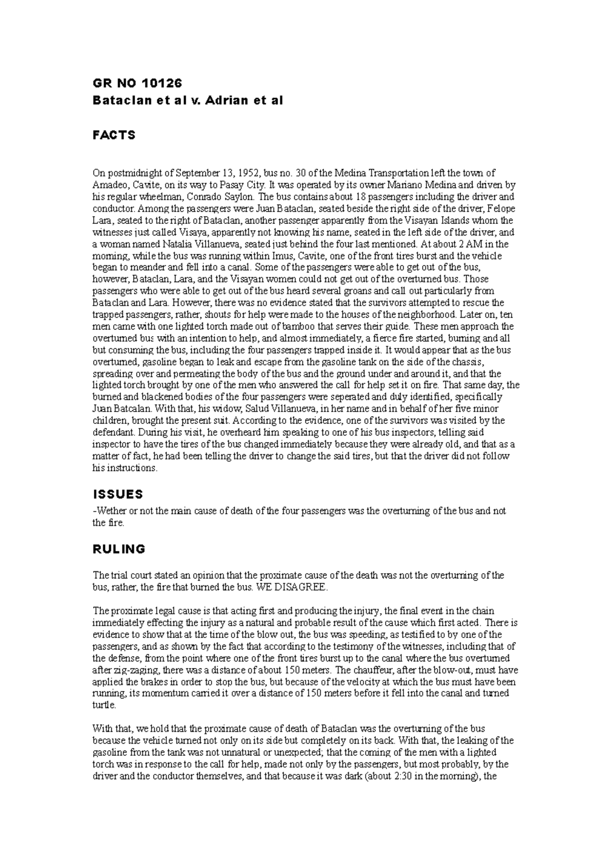Bataclan ET AL v. Medina - GR NO 10126 Bataclan et al v. Adrian et al ...
