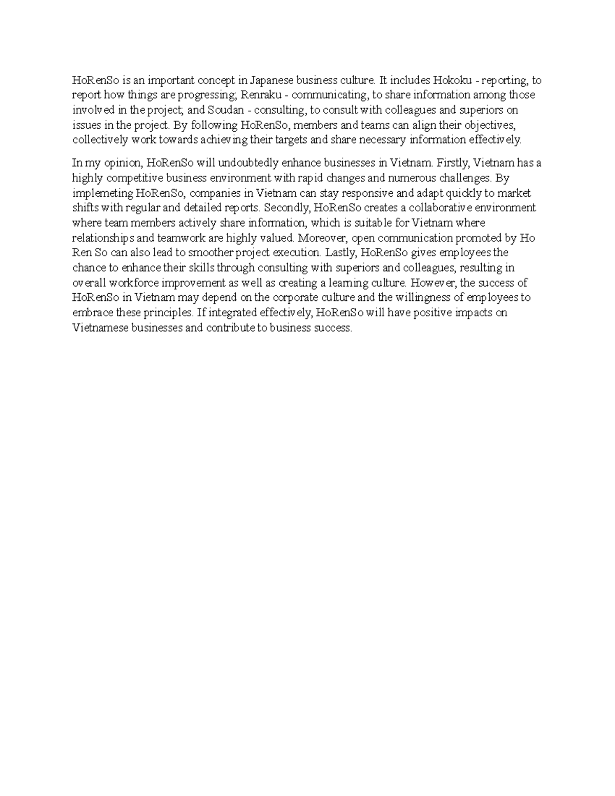 HoRenSo - Japan - HoRenSo is an important concept in Japanese business ...