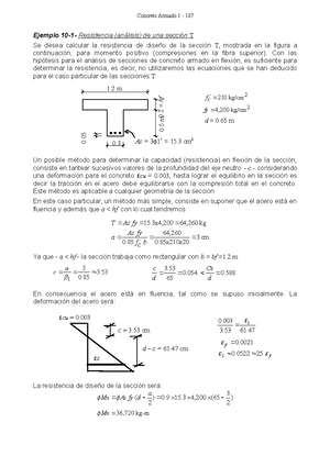 Cap10 Vigas T - concreto - CAPITULO 10 Análisis y Diseño de Vigas T 10 Introducción Con ...