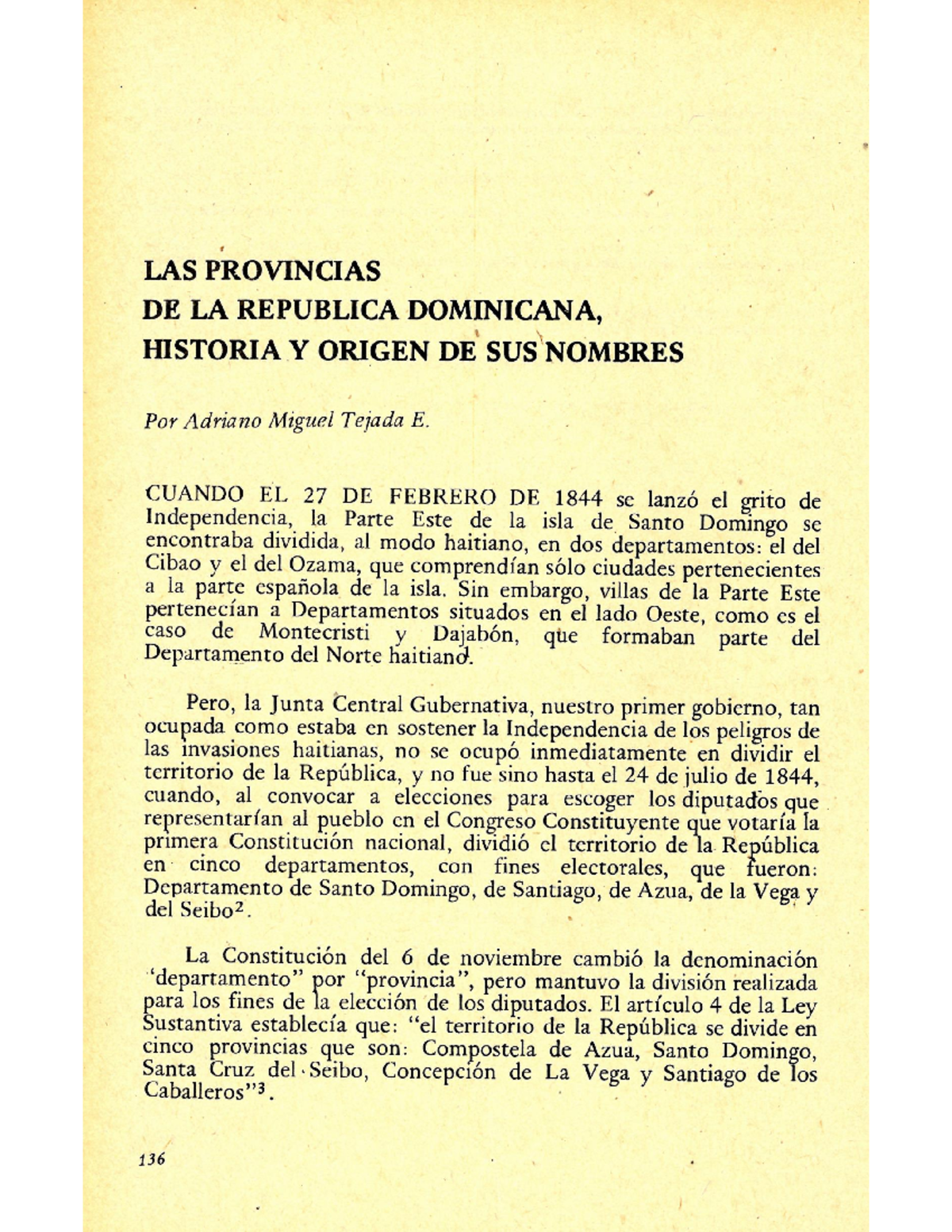 EEED 19740212 136-145 - l. 1 - ""T""' , LAS PROVINCIAS DE LA REPUBLICA ...