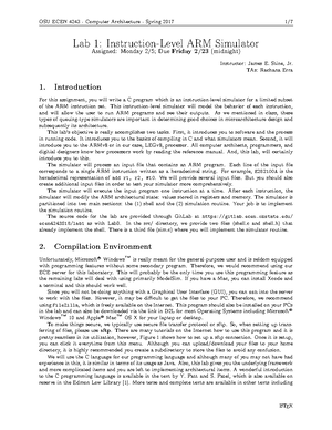 Homework 1 solutions - OSU ECEN 4243 Computer Architecture, Spring 2018 HW 1: Introduction to ...