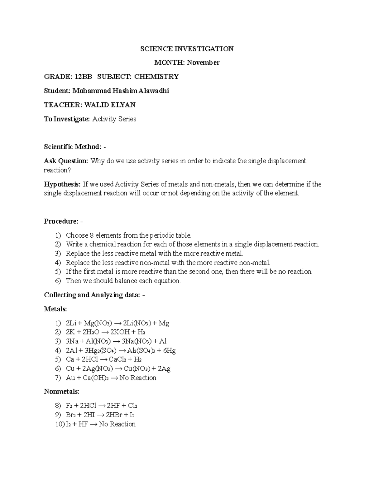 Science Investigation Monthly document 1 - SCIENCE INVESTIGATION MONTH ...