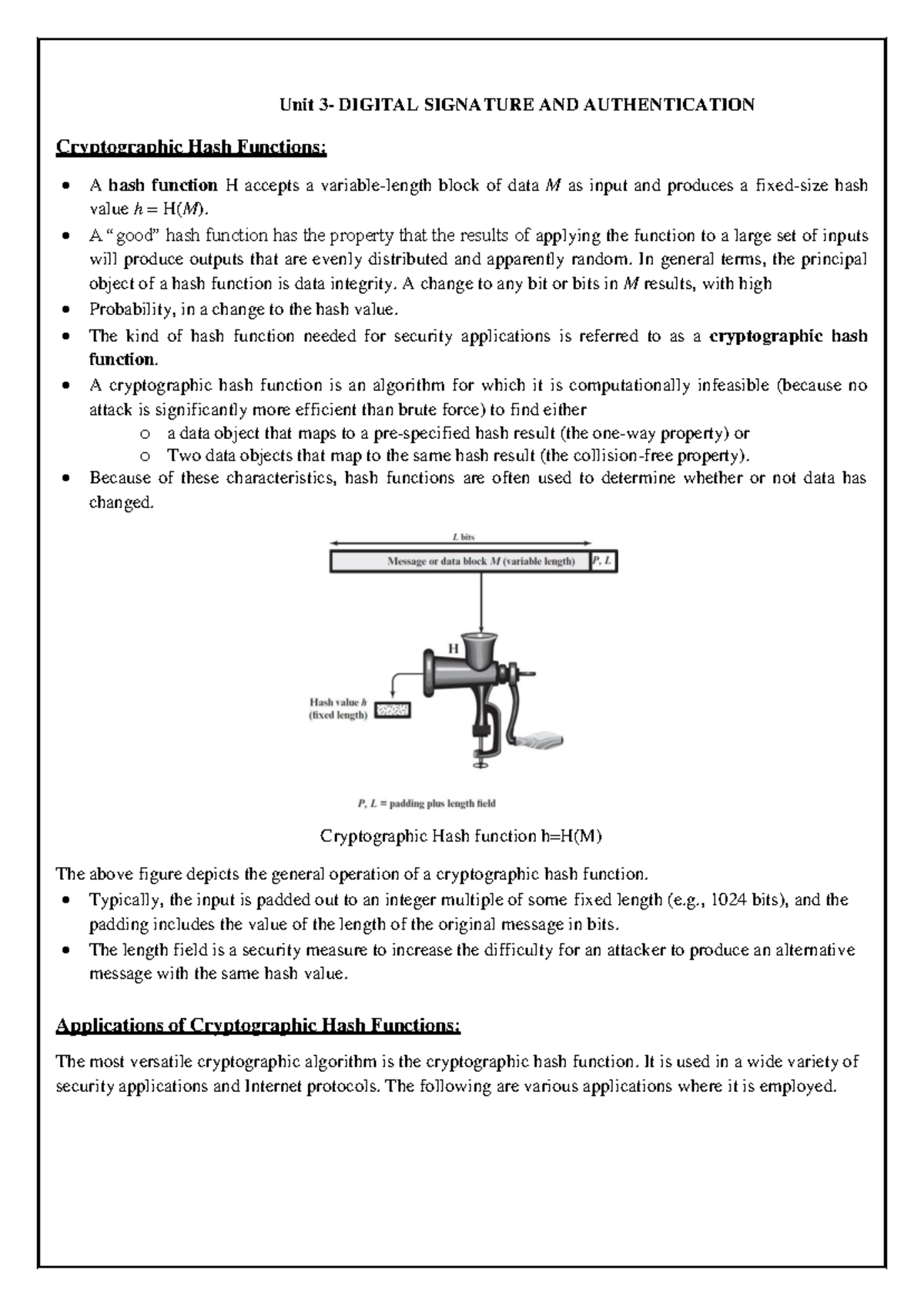 UNIT-III Digital Signature AND Authentication - Unit 3 - DIGITAL SIGNATURE AND AUTHENTICATION ...