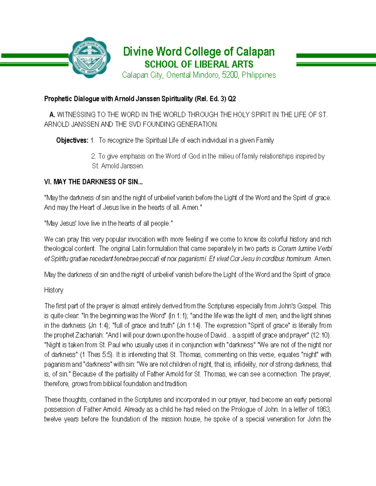 SVD-Module 5 Q2 - Lecture about SVD - Divine Word College of Calapan ...