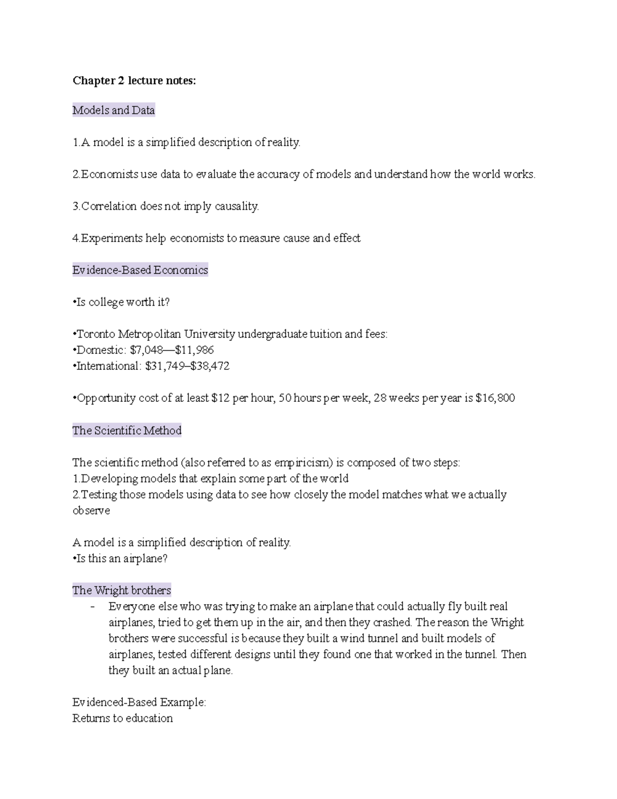Chapter 2 lecture notes - Chapter 2 lecture notes: Models and Data 1 ...