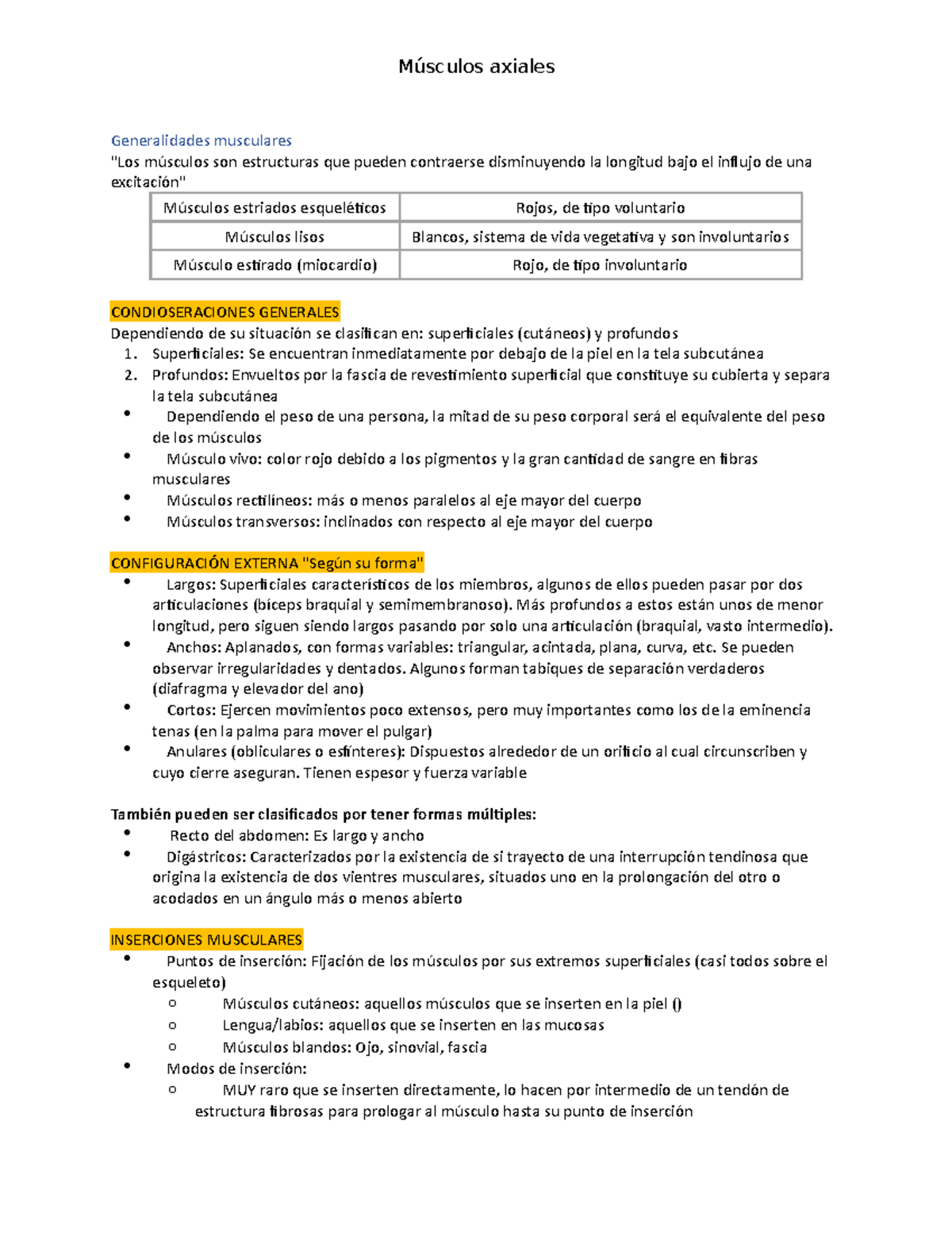 Músculos-axiales - Apuntes 4, 5 y 6 - Músculos axiales Generalidades ...