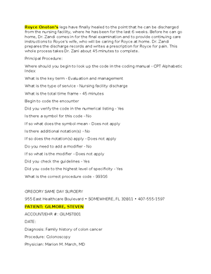 Unit 9 Lab Assignment 2 - Some Questions and answers - WESTWARD HOSPITAL 591 Chester Road ...