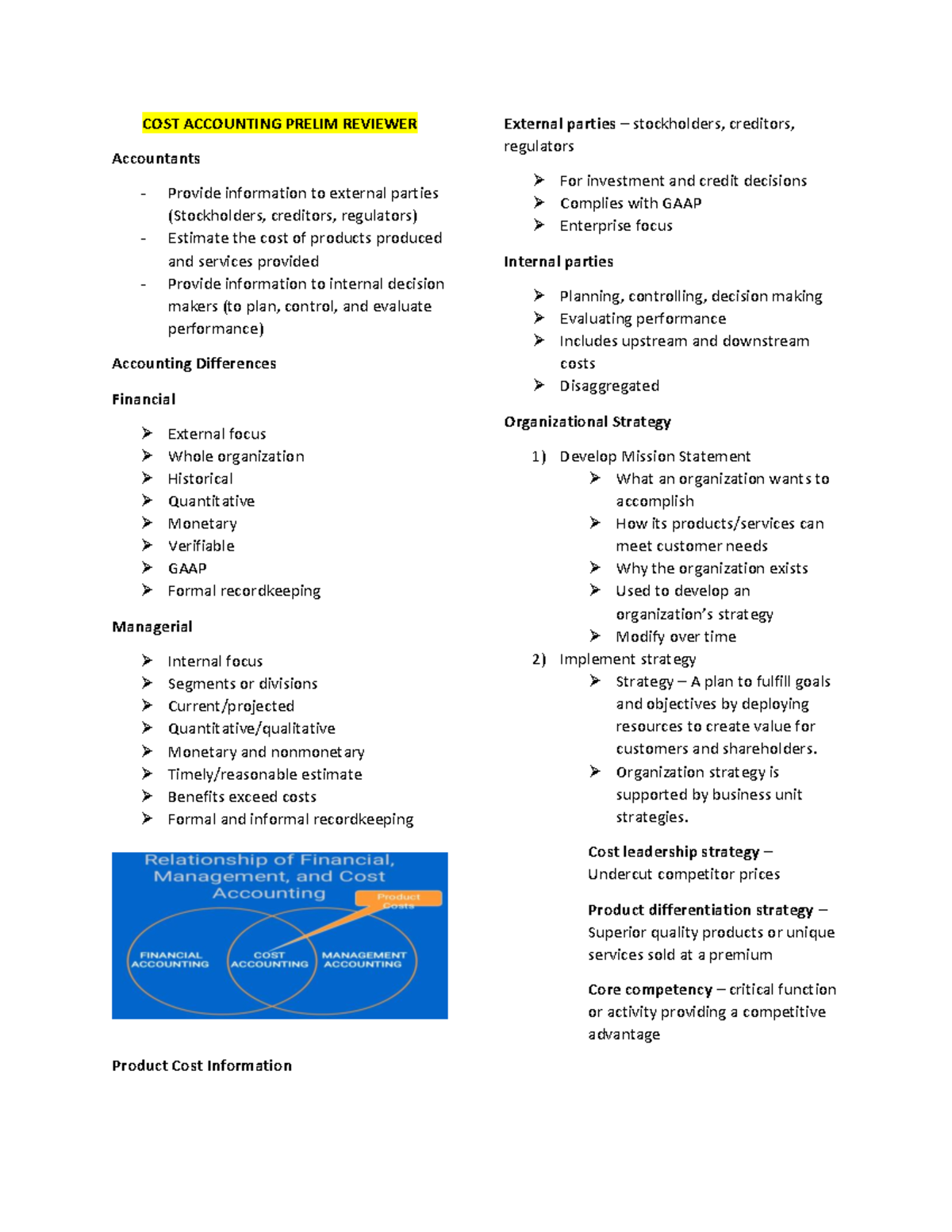 COST Accounting Prelim Reviewer - COST ACCOUNTING PRELIM REVIEWER ...