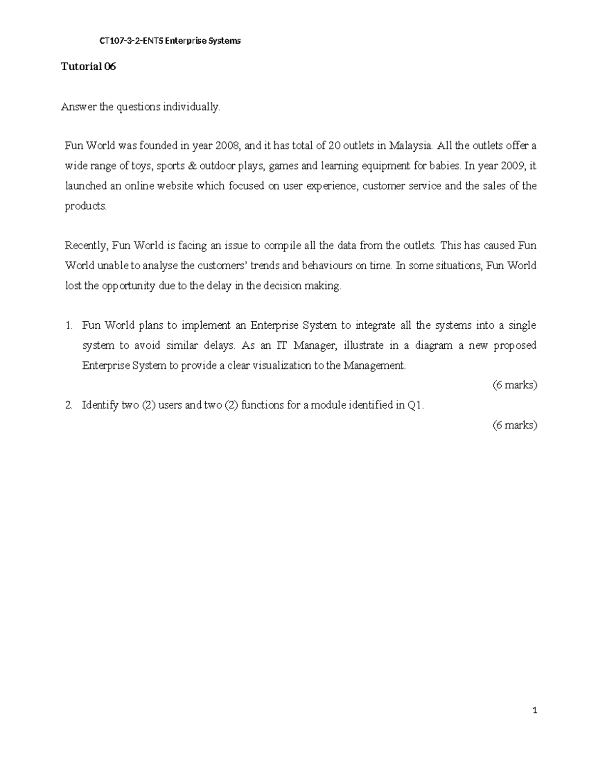 ENTS T06 - Practice Materials - CT107-3-2-ENTS Enterprise Systems ...