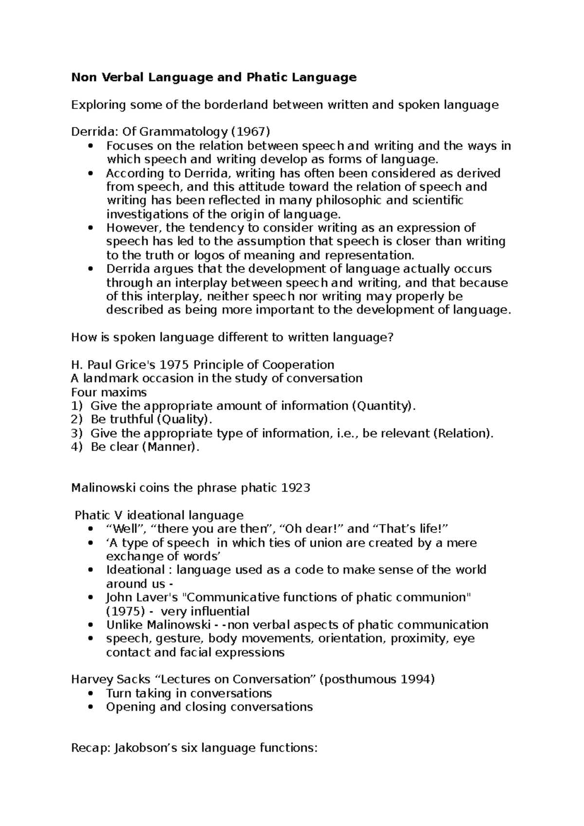 Non Verbal Language and Phatic Language - Non Verbal Language and ...