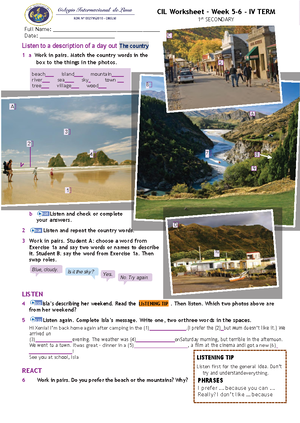 Ses 1 II Bim - Model lesson plan EFL classs - SESIÓN DE APRENDIZAJE N ...