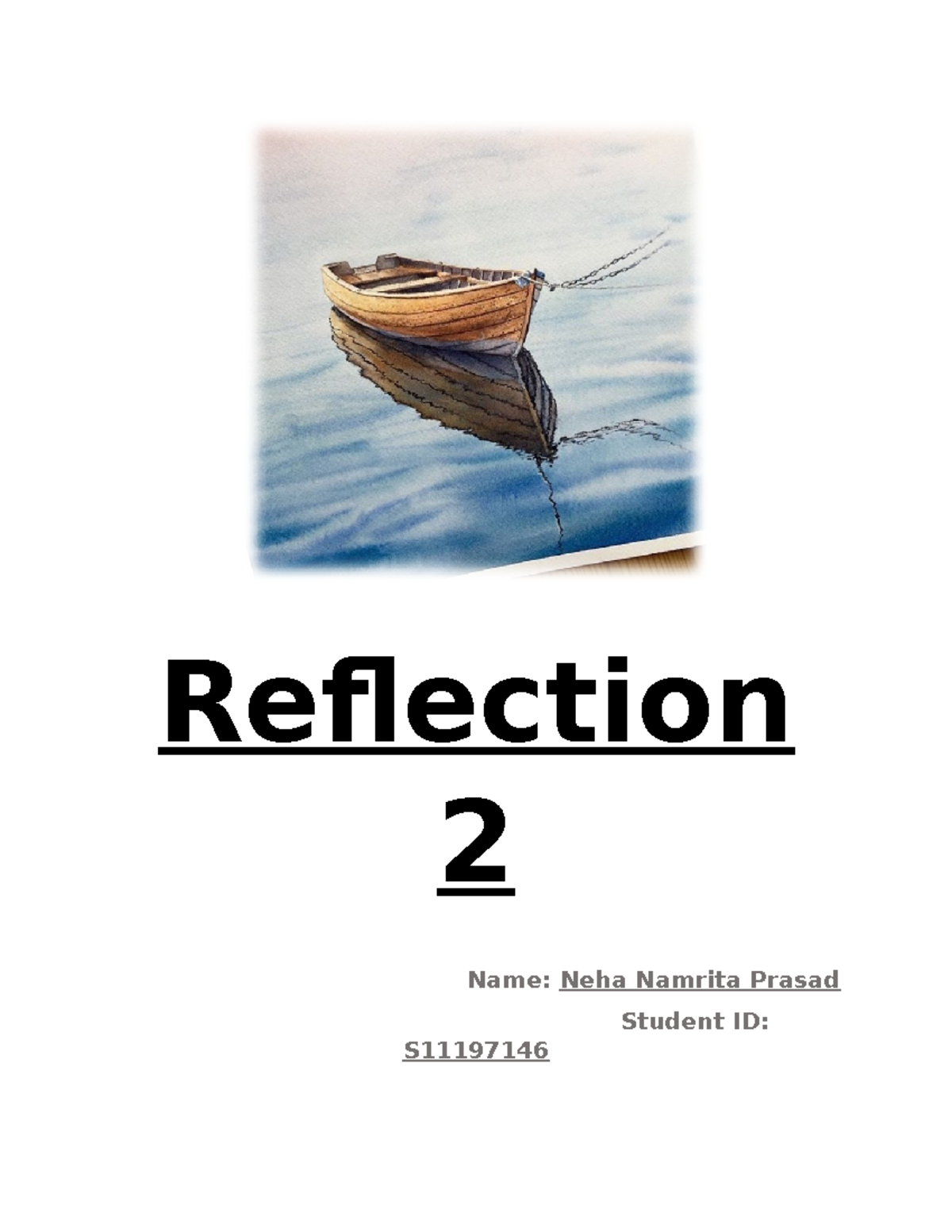 Reflection 2-UU204-s11197146 - Reflection 2 Name: Neha Namrita Prasad ...