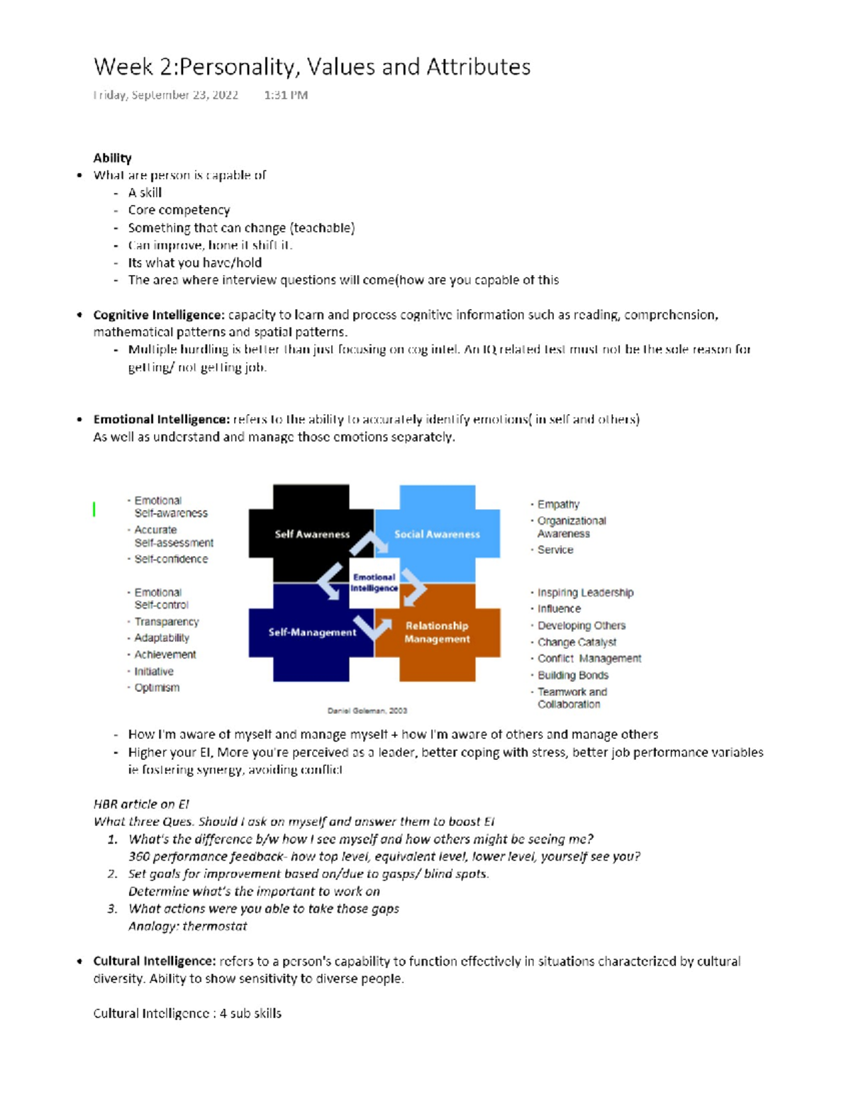 Week 2 - Notes made during the lecture and then formatted later. By ...