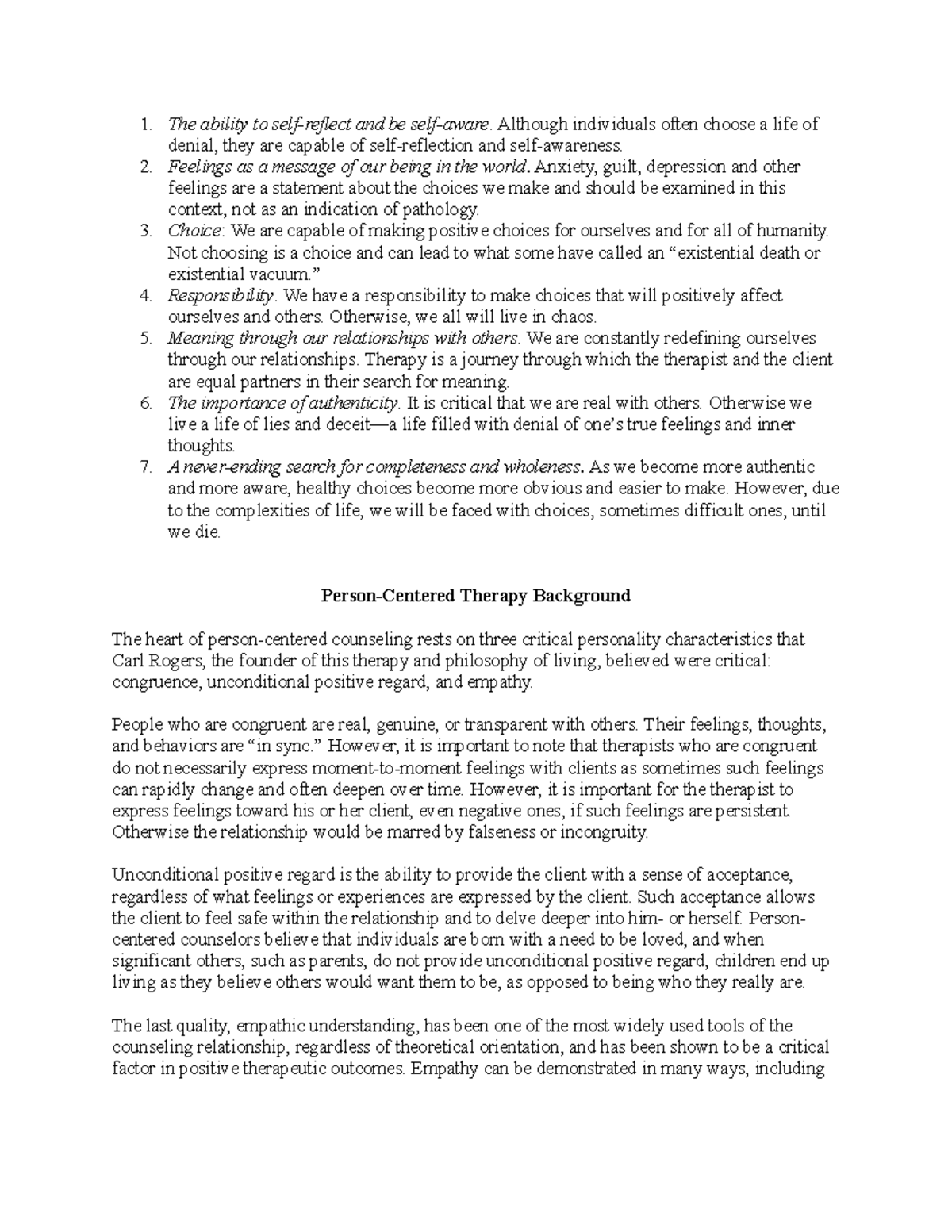 Research for Humanistic Spirituality Reflection Essay - The ability to ...