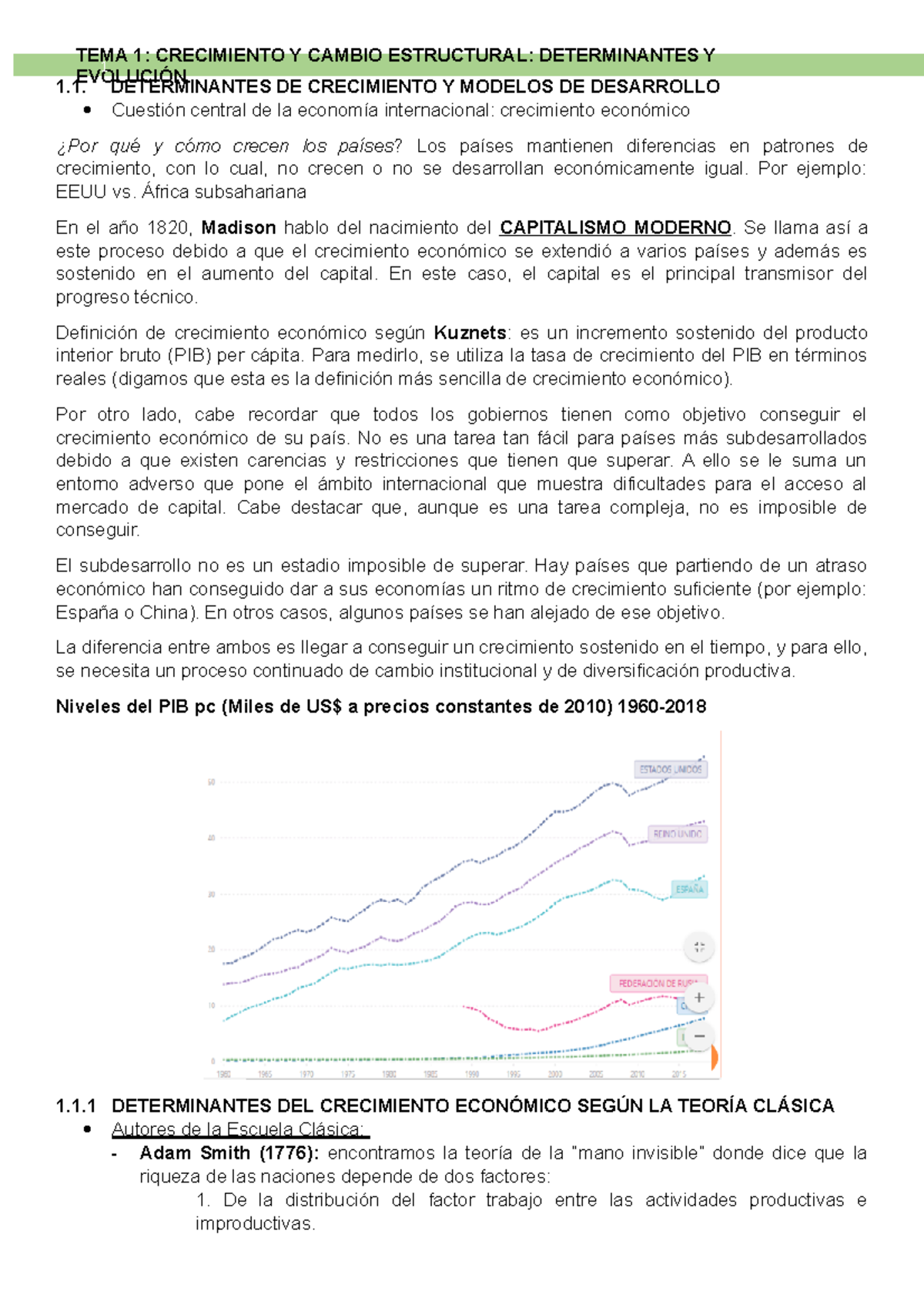 TEMA 1. Economía Mundial - TEMA 1: CRECIMIENTO Y CAMBIO ESTRUCTURAL ...