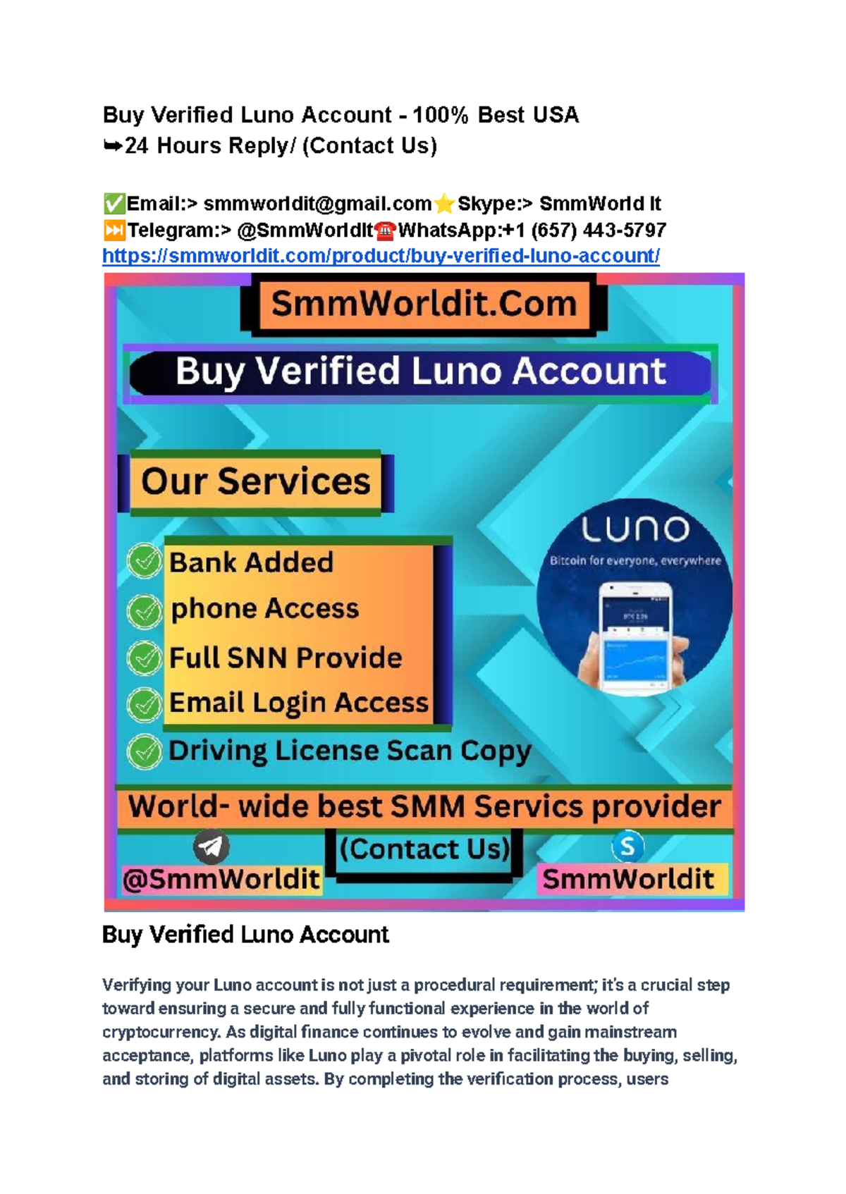 Buy Verified Luno Account - 100% Best USA - As digital finance ...