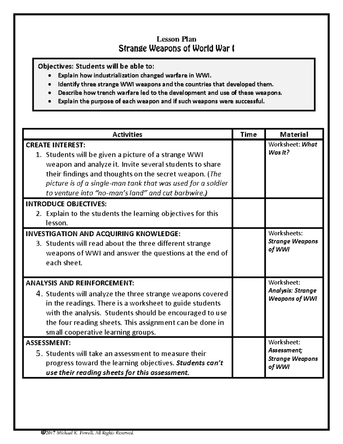 (Readings with questions) Strange Weapons World History ...