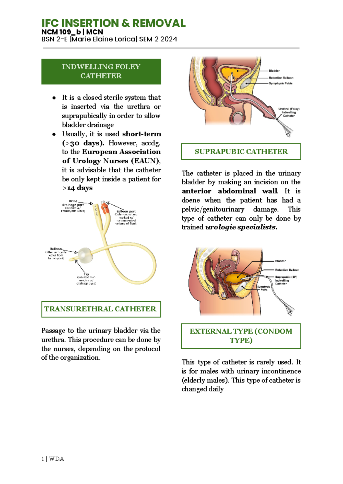 THE Folley Catheter - IFC INSERTION & REMOVAL NCM 109_b | MCN BSN 2-E ...