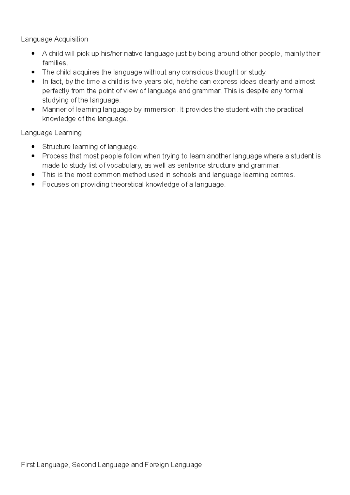 FSF Language Patolaal - hehe - Language Acquisition A child will pick ...
