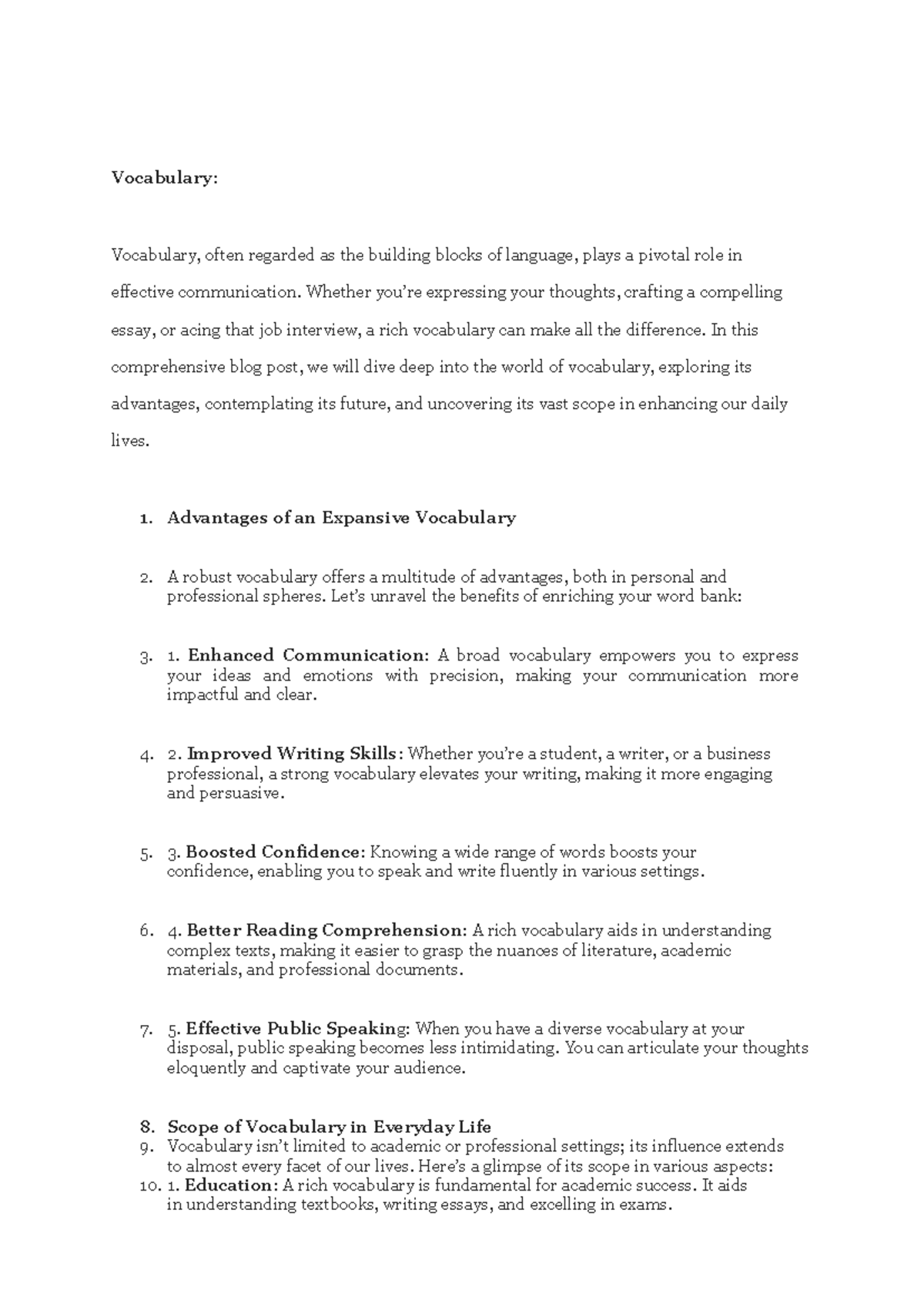ACS2 - AcS - Vocabulary: Vocabulary, often regarded as the building ...