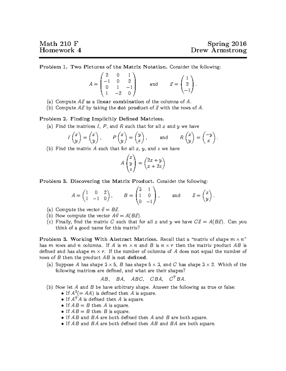 Spring 16, hw 4 - homework - Math 210 F Spring 2016 Homework 4 Drew ...