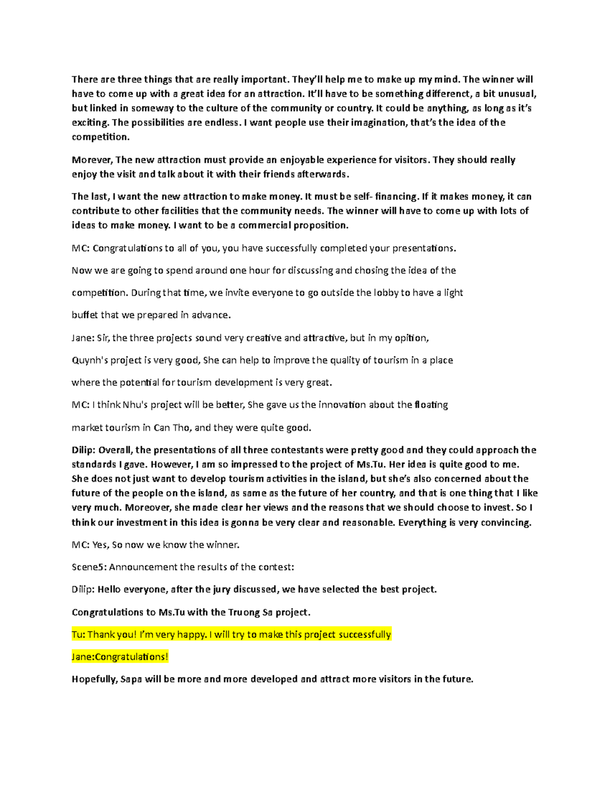 FILE Script - key - There are three things that are really important ...