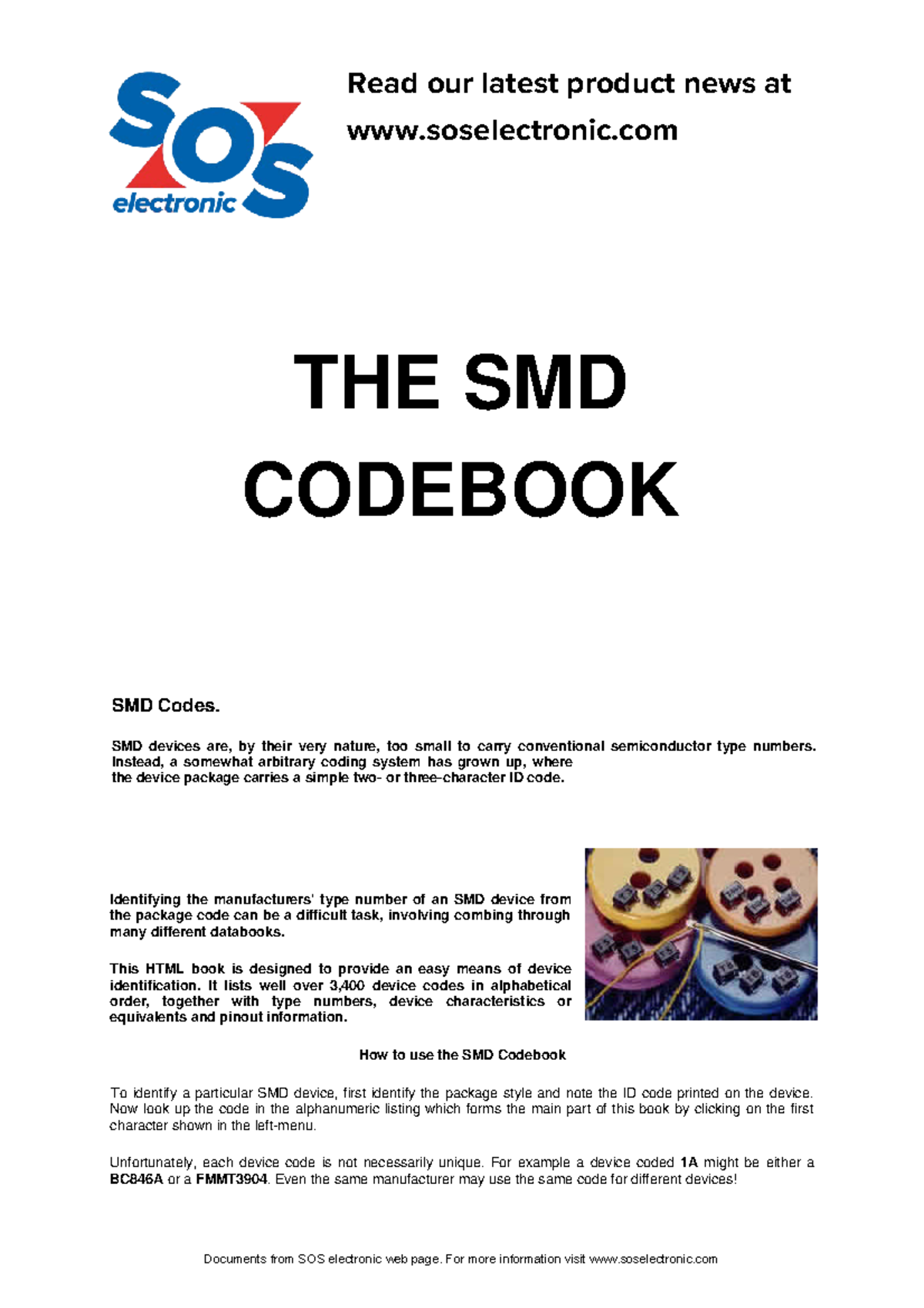 SMD Catalog - electronic - THE SMD CODEBOOK SMD Codes. SMD devices are ...