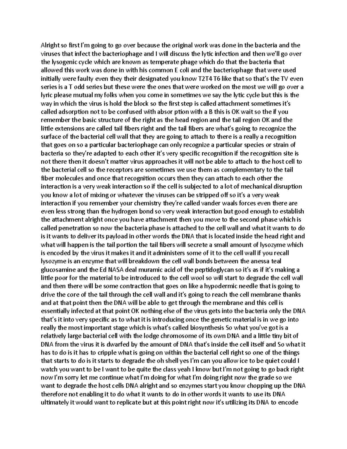 Microbio lecture transcription 1 - MI 185 - Stanford - Studocu