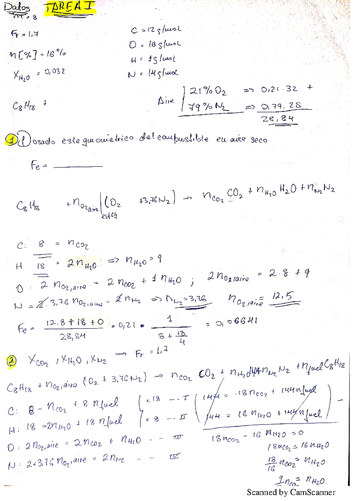 Tarea 1y2 - ejercicios de combustion 1 y 2 - Combustión (ITI. 1,3,4) - Studocu