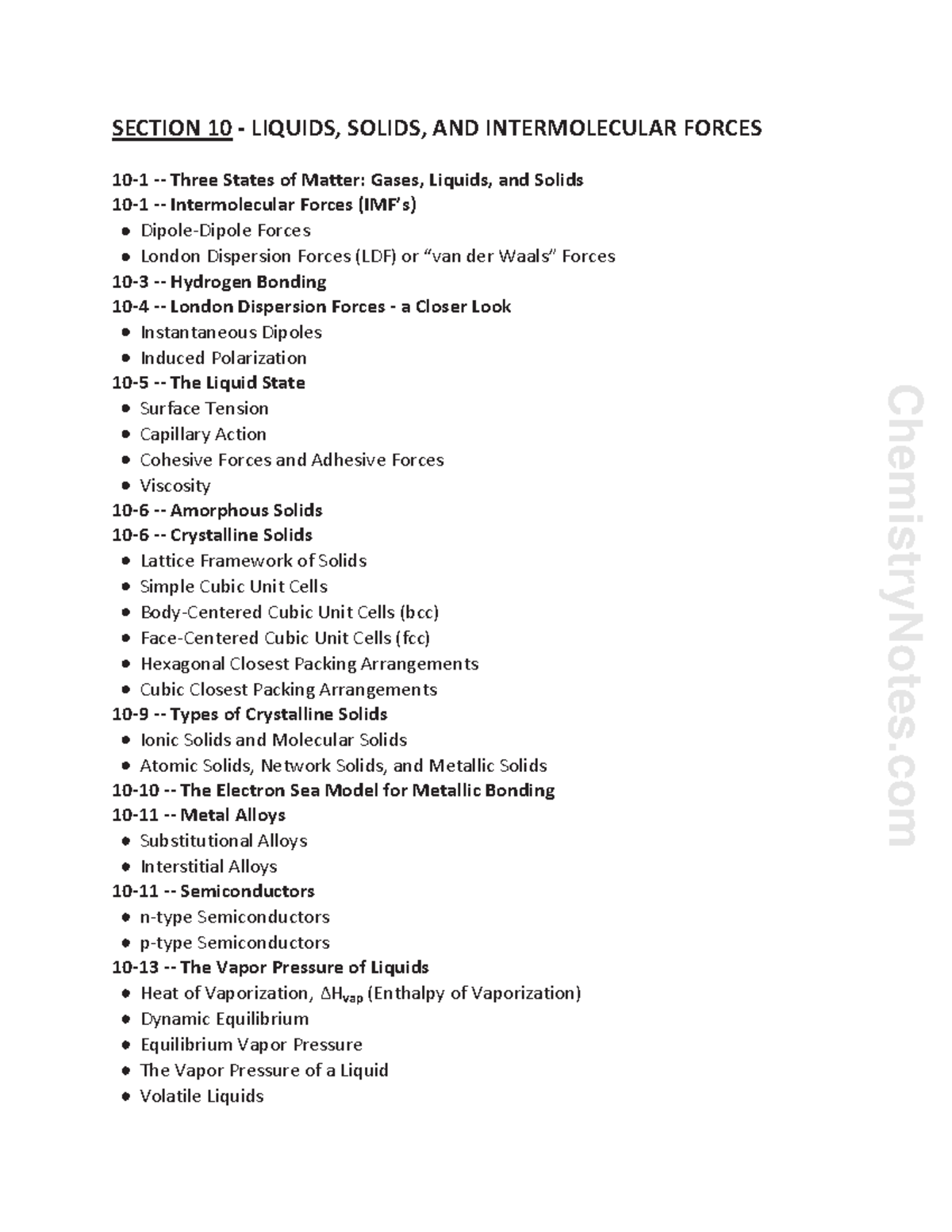 Section 10 liquids solids and intermolecular forces - SECTION 10 ...