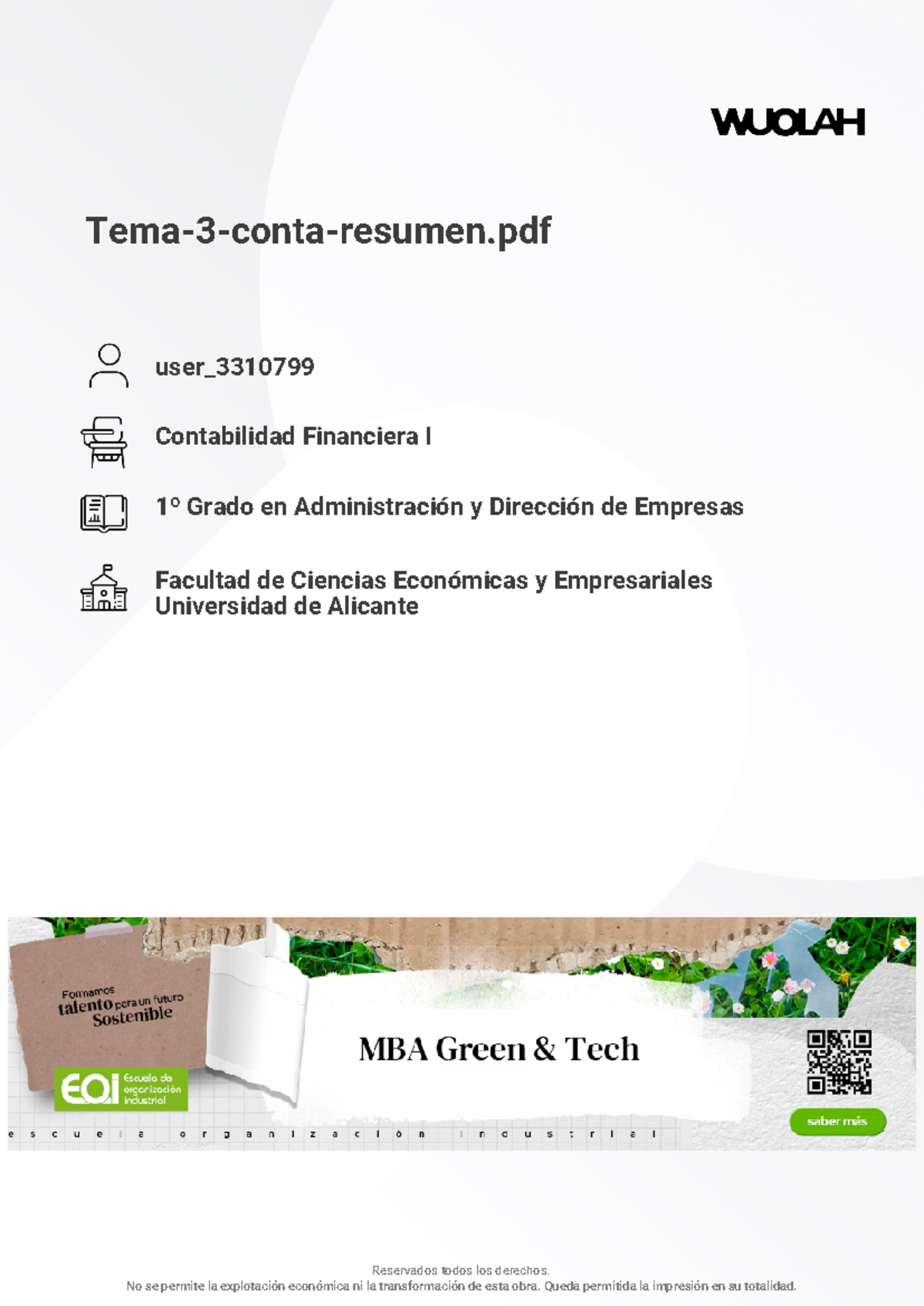 Tema 3 conta resumen - Tema-3-conta-resumen user_ Contabilidad Financiera I 1º Grado en - Studocu