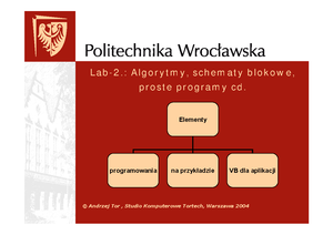 VBA-1 - juhyuhhj - Lab-1.: Algorytmy, schematy blokowe, proste programy Elementy programowania ...