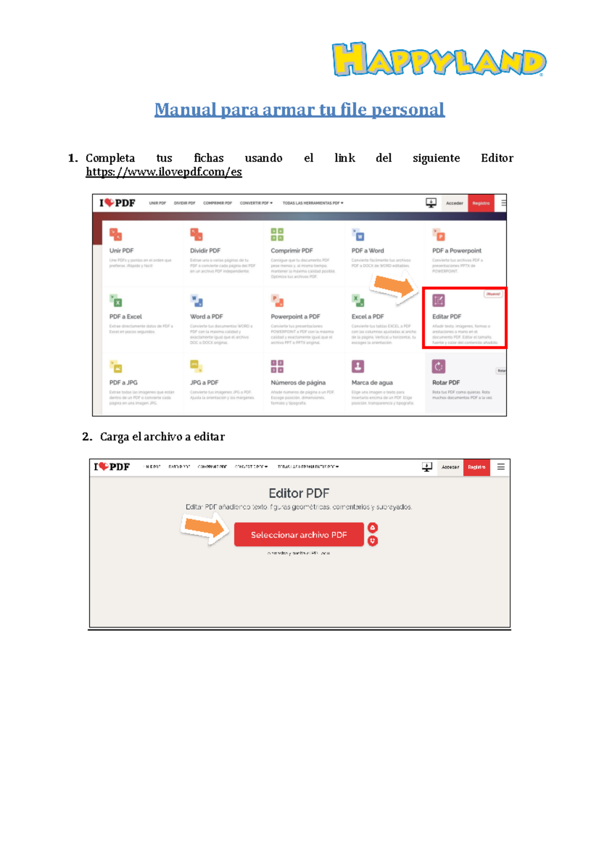 Manual para armar y editar tu file personal - Manual para armar tu file ...
