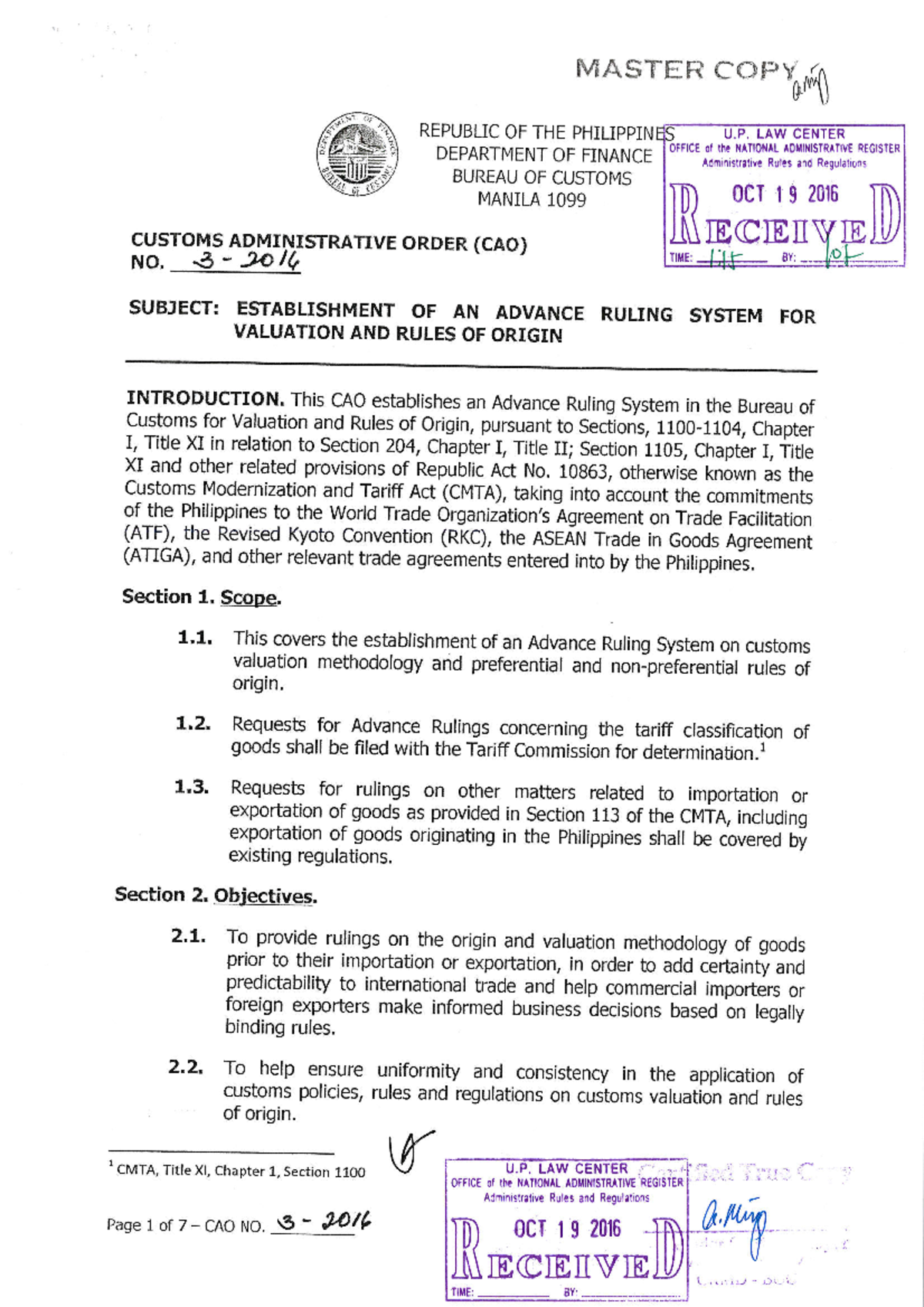 Cao 03 2016 Establishment of an Advance Ruling System for Valuation and ...