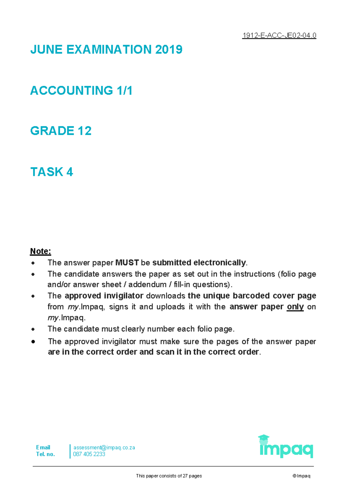 2019-ACC-Grade 12-June Examination - Paper 1 - Email assessment@impaq ...