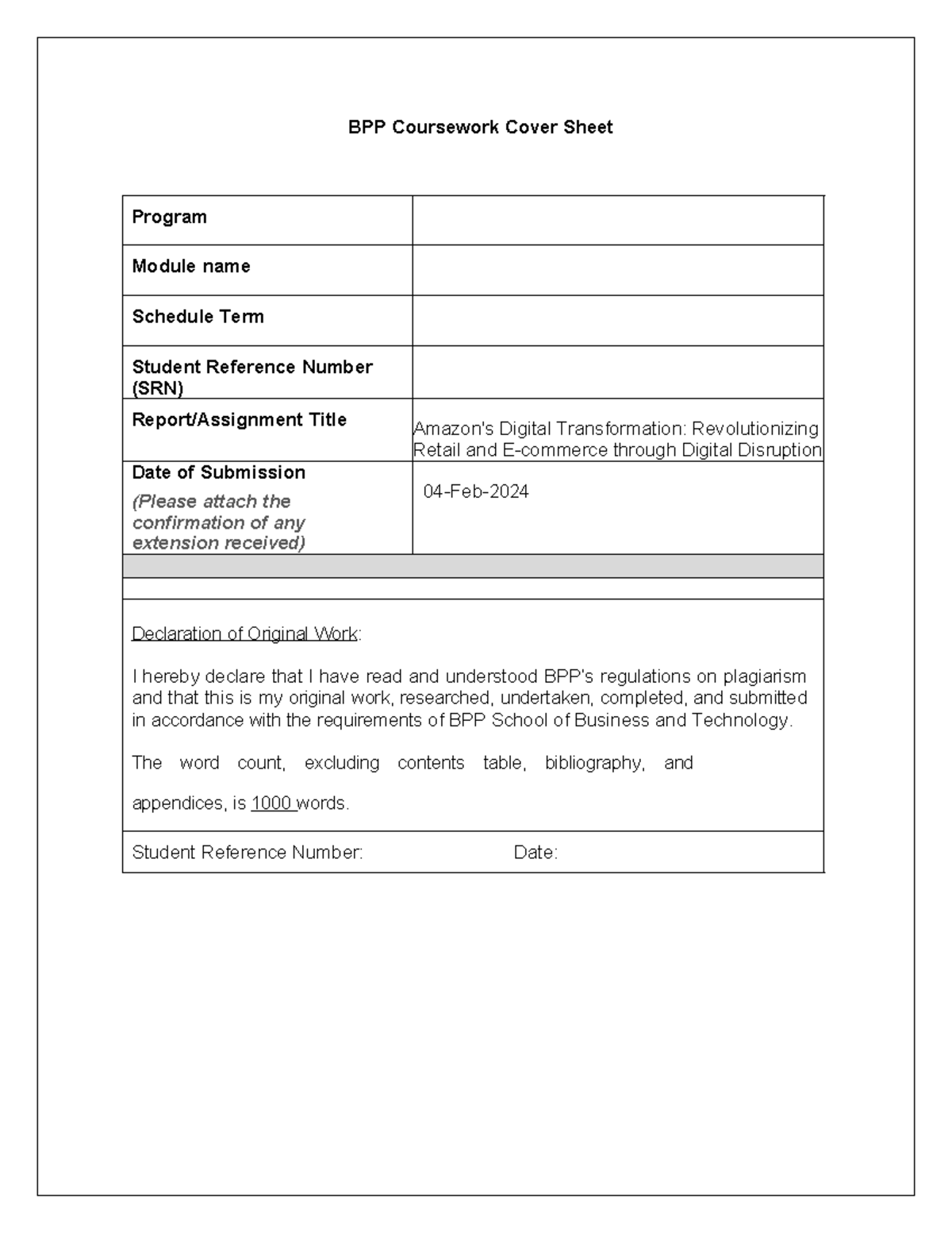 Assignment Order 298 - Physicist Hammad Shaukat - BPP Coursework Cover ...