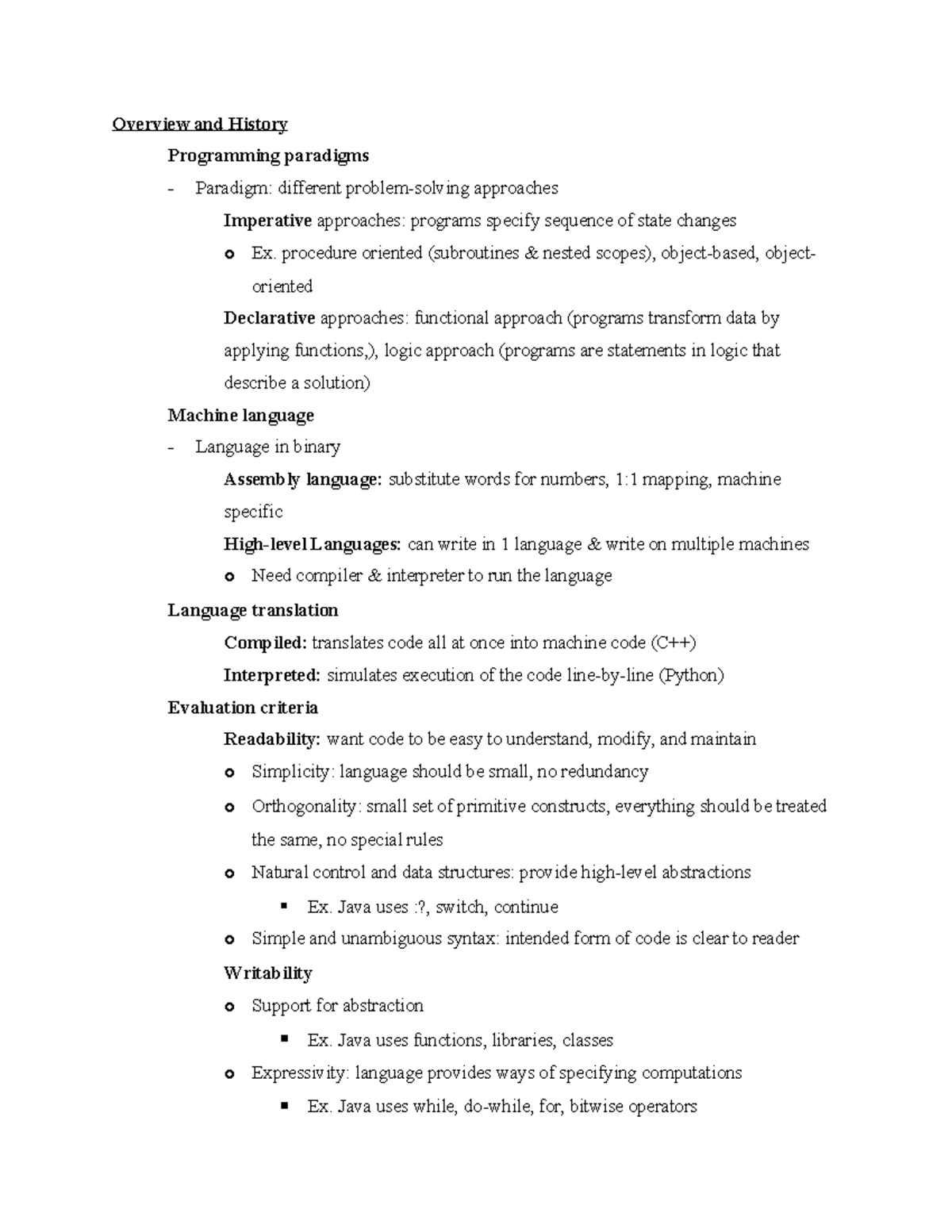 STG Midterm - Overview and History Programming paradigms - Paradigm ...