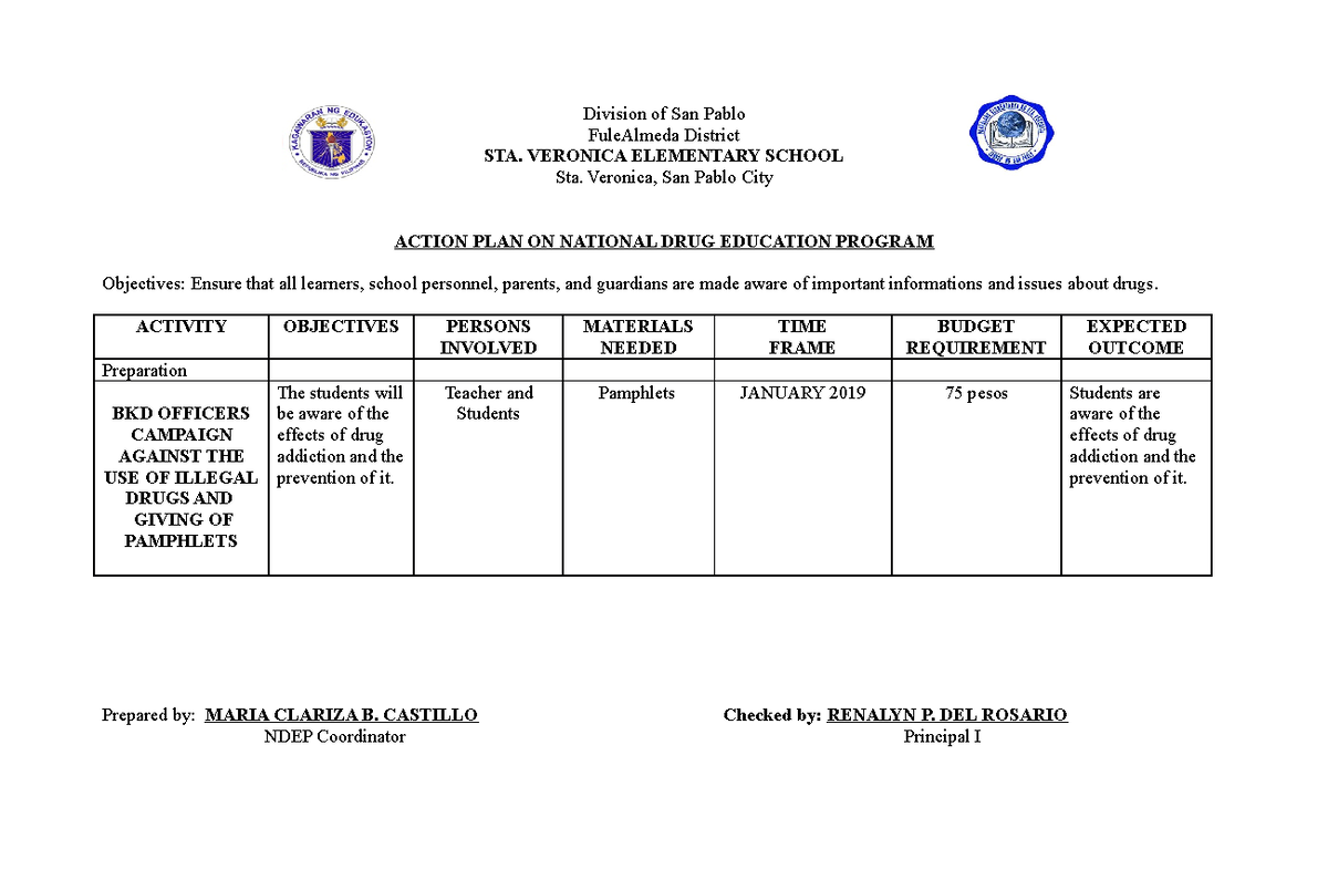 NDEP Action PLAN ( January 2019 ) - Division of San Pablo FuleAlmeda ...