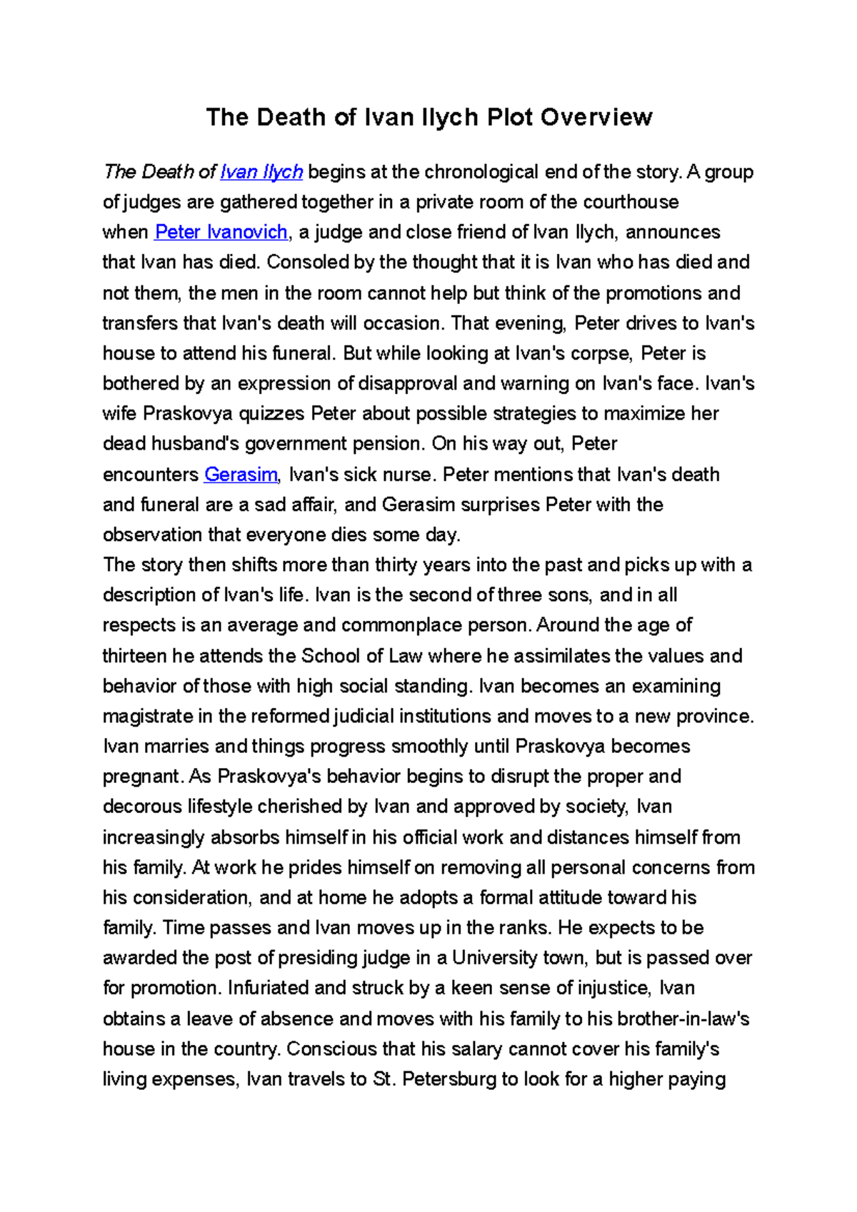 The Death of Ivan Ilych summary - The Death of Ivan Ilych Plot Overview ...